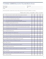 VANDERBILT ADHD DIAGNOSTIC PARENT RATING SCALE