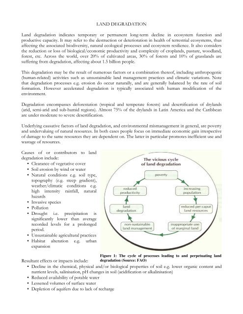 Land degradation and sustainable land management