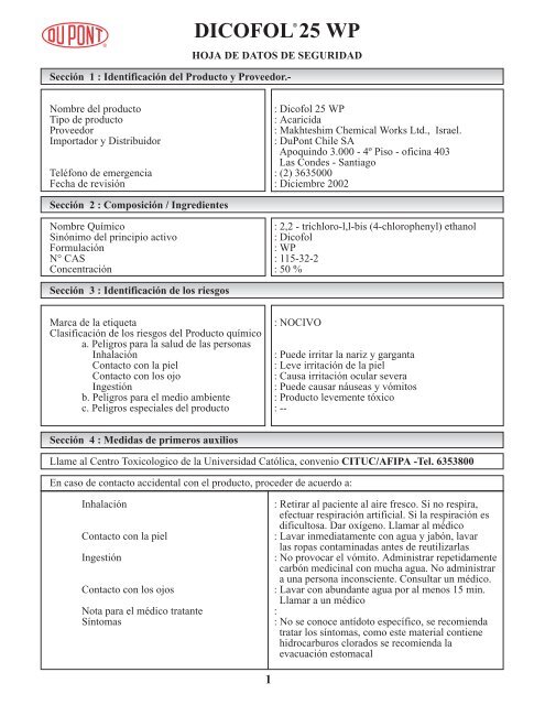 DICOFOL 25 WP - Afipa