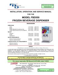 MODEL FBD564 FROZEN BEVERAGE DISPENSER