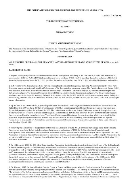 Stakic - Fourth Amended Indictment - ICTY