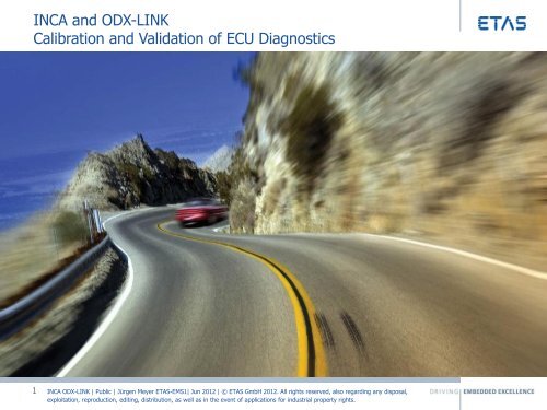 INCA and ODX-LINK Calibration and Validation of ECU Diagnostics