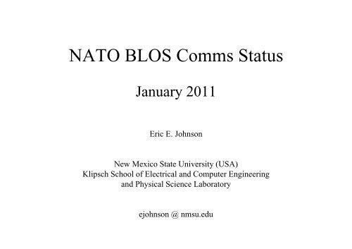 NATO BLOS Comms Status