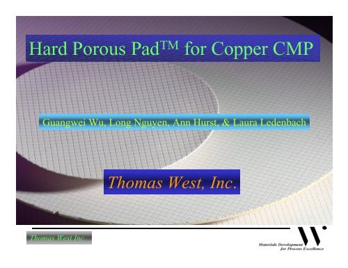 Hard Porous Pad for Copper CMP - NCCAVS - User Groups
