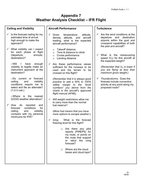 IFR Analysis Worksheet - FAA Human Factors