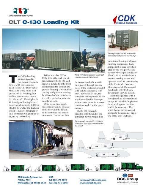 CLT C-130 Loading Kit - CDK Mobile Systems Inc.