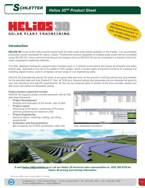 Helios 3D Brochure - Schletter Inc.