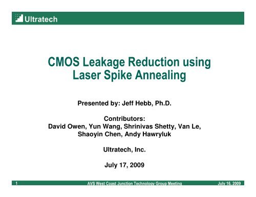 CMOS Leakage Reduction using Laser Spike Annealing