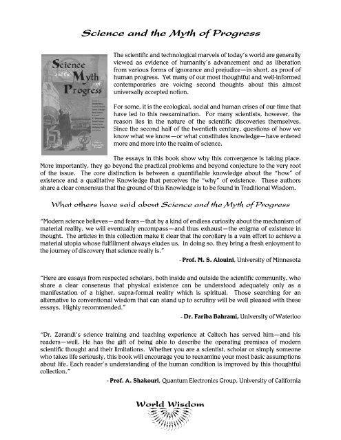 Science and the Myth of Progress - World Wisdom