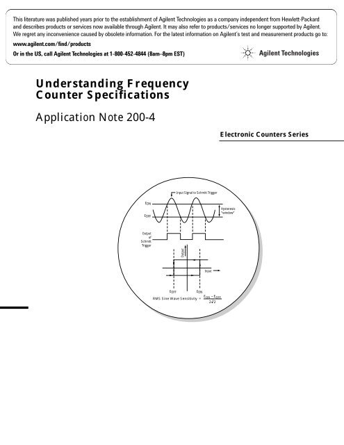 Understanding Frequency Counter Specifications - Agilent ...