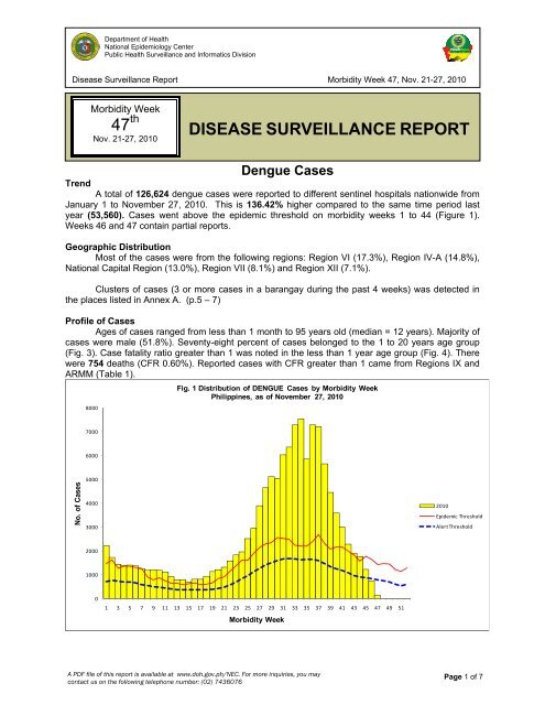 DISEASE SURVEILLANCE REPORT 47 - DOH
