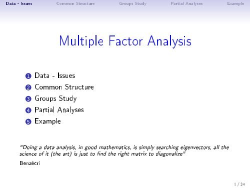 Multiple Factor Analysis - FactoMineR - Free