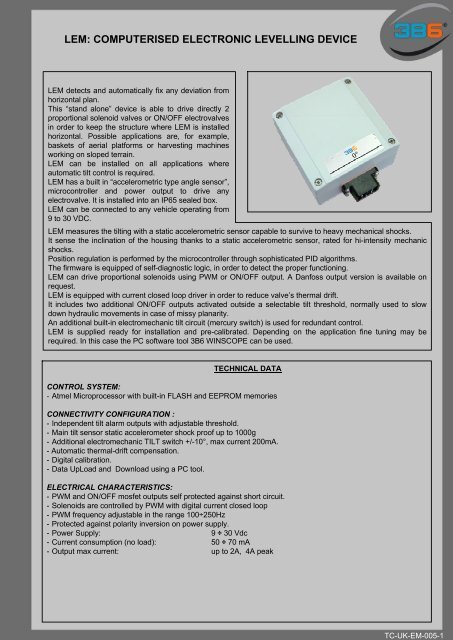 LEM: COMPUTERISED ELECTRONIC LEVELLING DEVICE - 3b6.it
