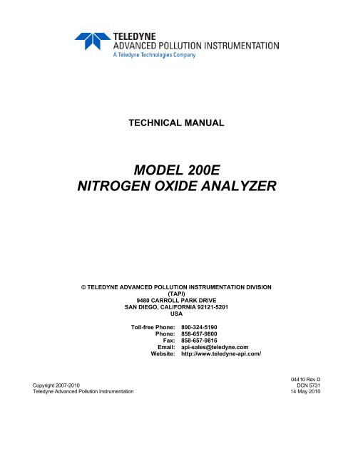 manual - Teledyne API