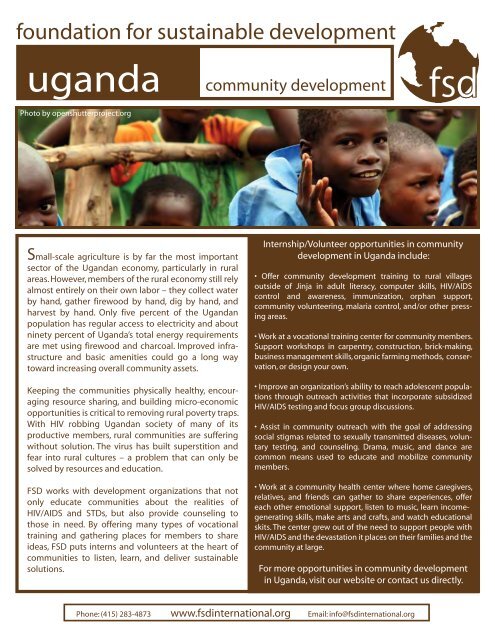 Uganda - community development - Foundation for Sustainable ...