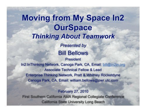 Pdf version of presentation - In2:InThinking Network