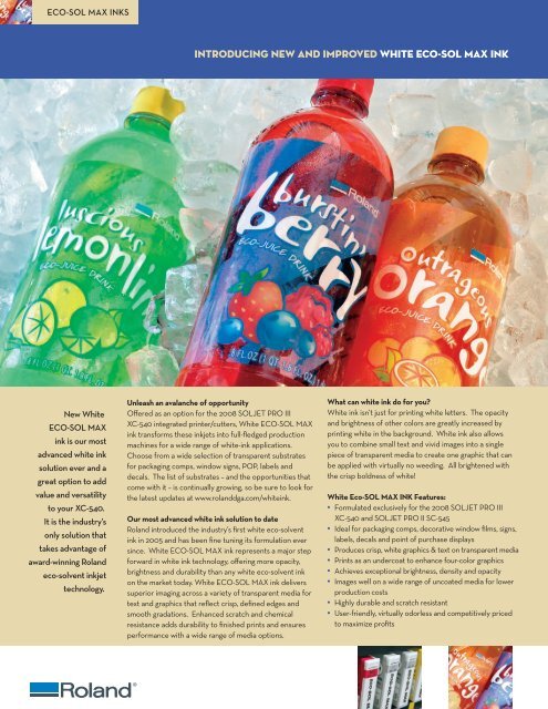 introducing new and improved white eco-sol max ink - Roland