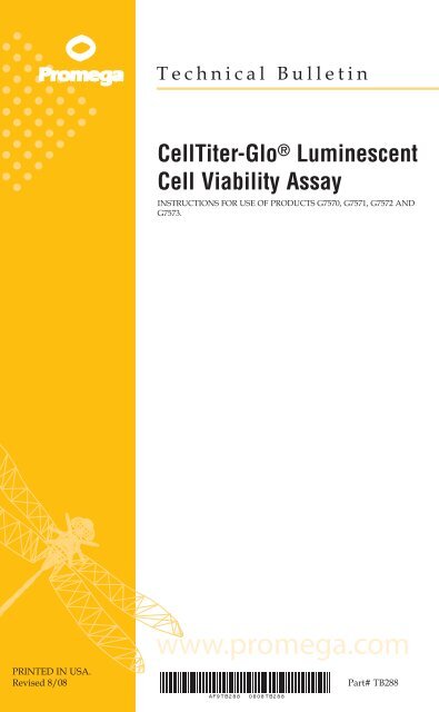 CellTiter-Glo (R) Luminescent Cell Viability Assay Technical Bulletin ...