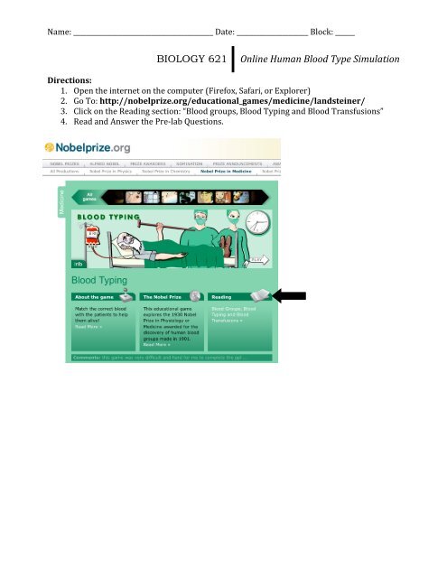 Online Blood Type Simulation 621 - nnhsbergbio
