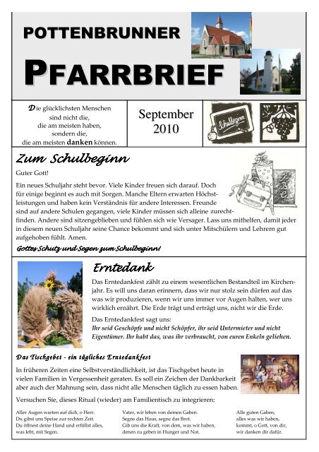 PFARRBRIEF - Pfarre Pottenbrunn