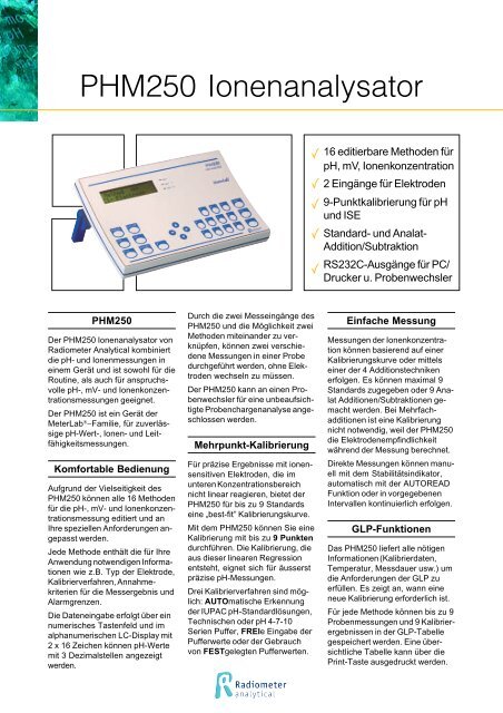 PHM250 Ionenanalysator - Radiometer Analytical