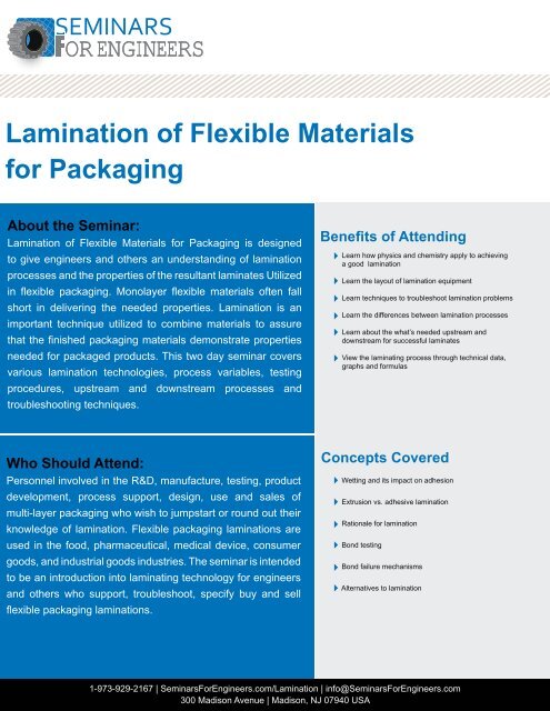 Lamination of Flexible Materials for Packaging DAY 1 - Seminars for ...