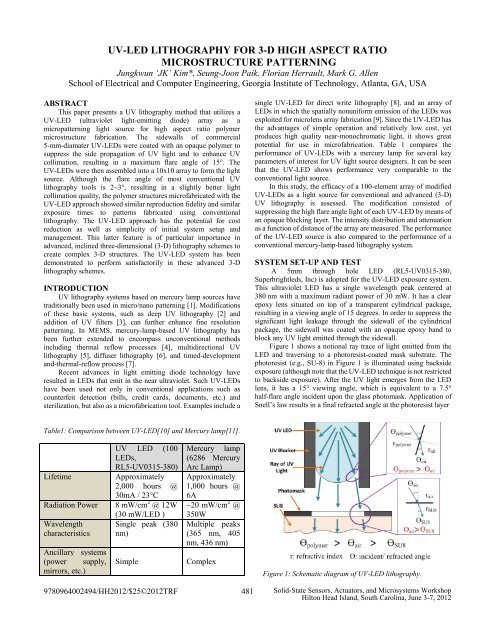 uv-led lithography for 3-d high aspect ratio microstructure patterning