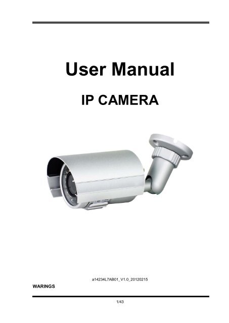 User Manual IP CAMERA - Yudor