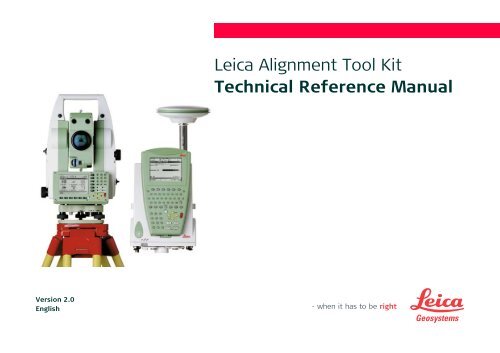 Leica Alignment Tool Kit Technical Reference Manual