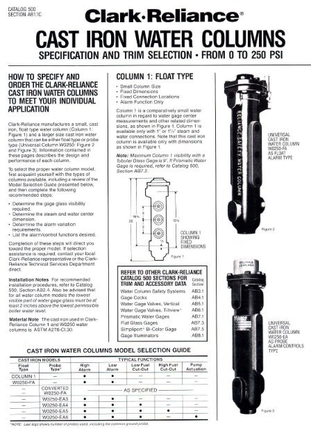 CAST IRON WATER COLUMNS - Clark Reliance