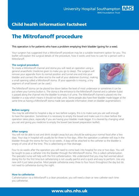 The Mitrofanoff procedure