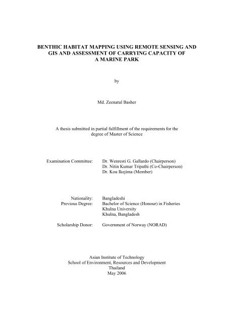 Benthic Habitat Mapping Using Remote Sensing And Gis