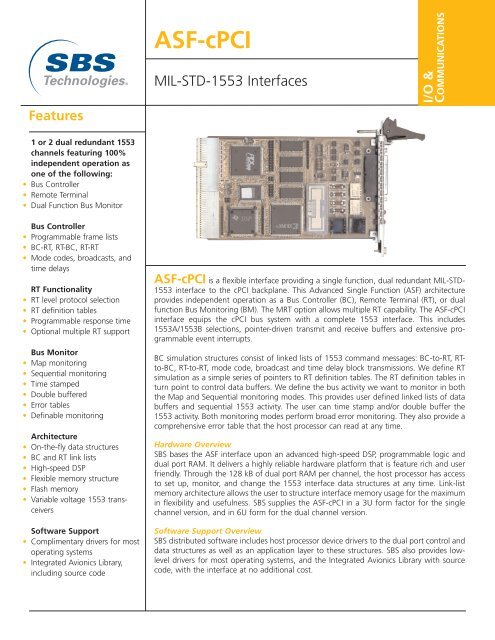 ASF-cPCI MIL-STD-1553 Interface