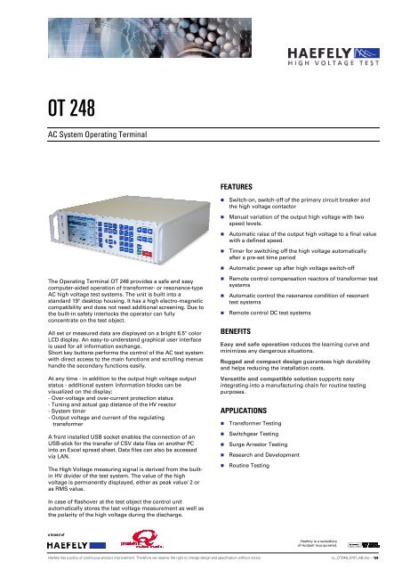 OT 248 - Haefely Test AG