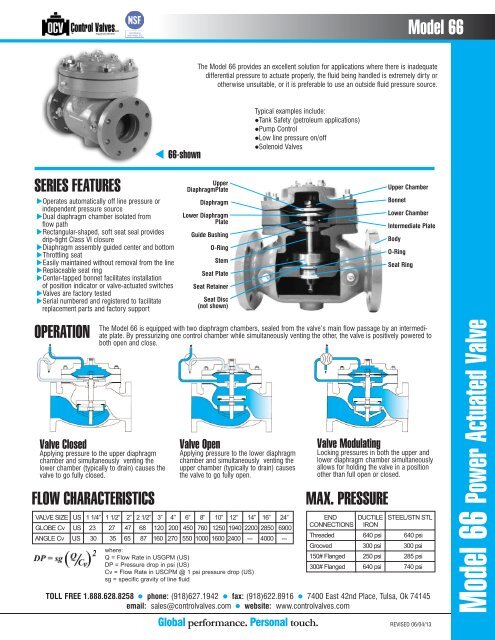 Model Sheet (PDF) - OCV Control Valves