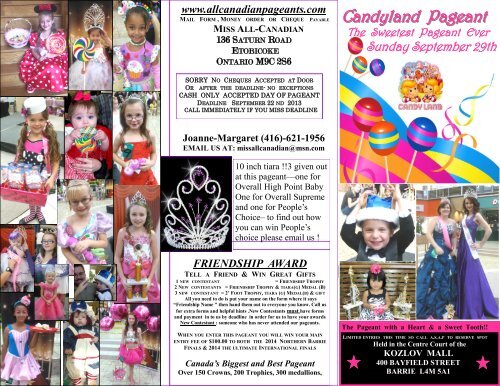 Candyland Pageant - Miss All Canadian Pageants