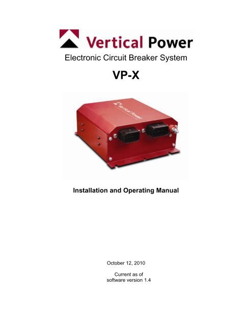 VP-X Installation and Operating Manual - Vertical Power