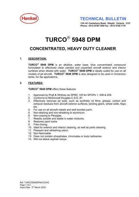 Turco 5948 DPM (381643) - Solvents