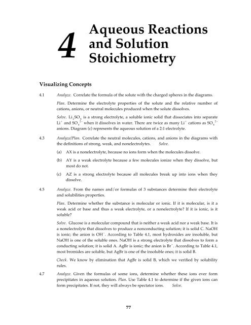4 Aqueous Reactions and Solution Stoichiometry