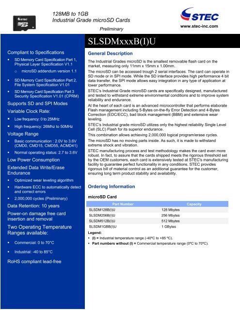 Data Sheet - sTec, Inc