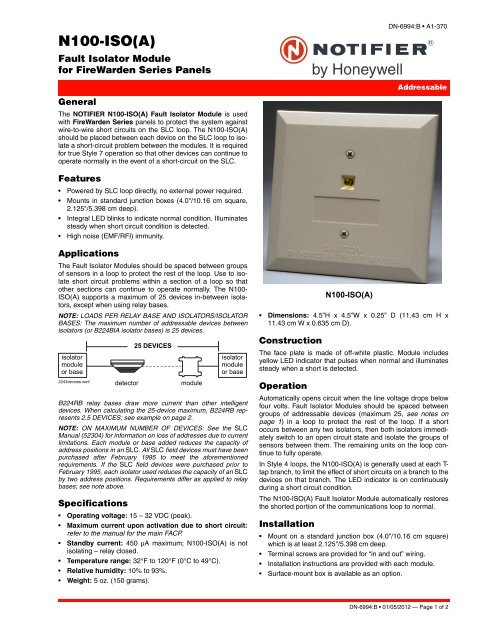 N100-ISO(A) - Notifier