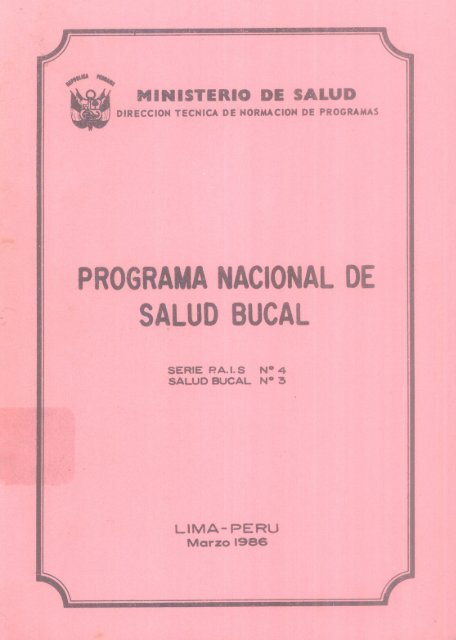 PROGRAMA NACIONAL DE SALUD BUCAL - BVS Minsa ...