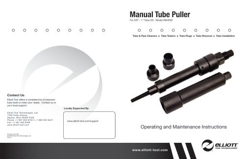 Manual Tube Puller - Elliott Tool Technologies