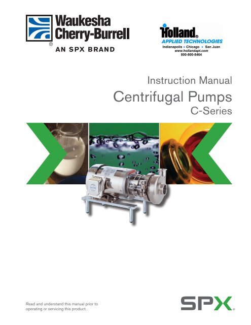 Waukesha C Series Sanitary Centrifugal Pumps - Holland Applied ...