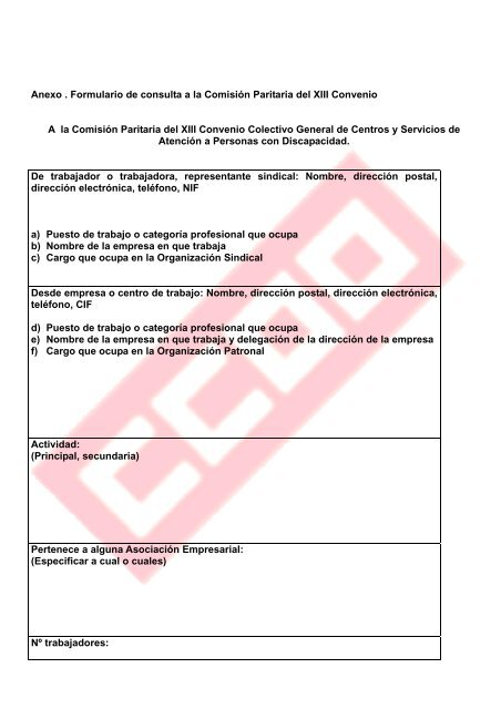 Anexo. Formulario consultas Paritaria.