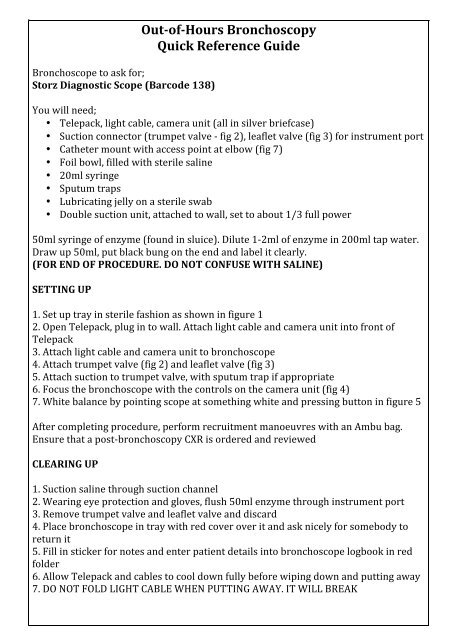 Bronchoscopy guidelines - Tayside School of Anaesthesia