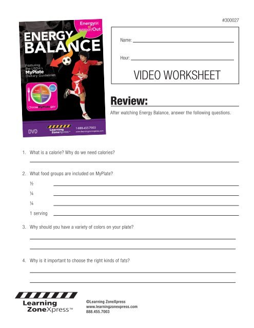 VIDEO WORKSHEET - Learning Zone Express