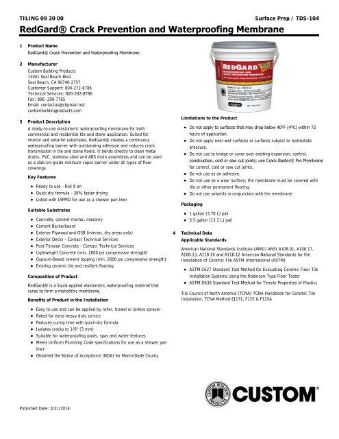 RedGardÂ® Waterproofing and Crack Prevention Membrane