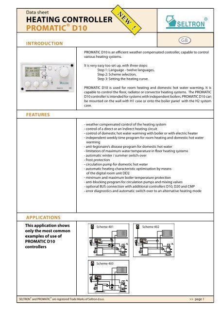 Technical specifications (PDF) - Seltron controllers