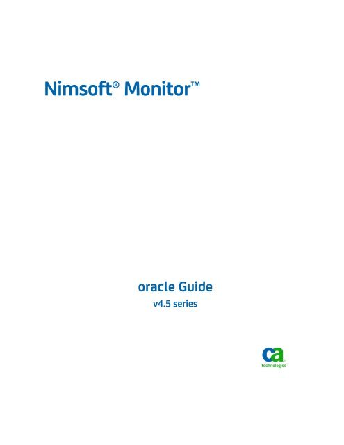 Oracle Probe Deployment Nimsoft Library 0475